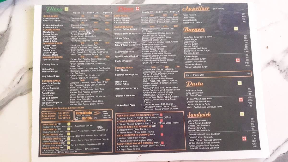 Menu at The Matto's Pizza Coffee Cafe, Haldwani
