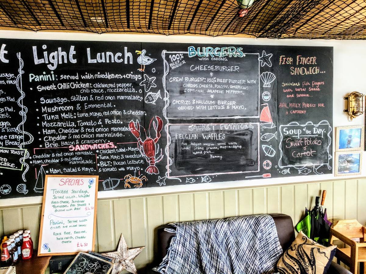 Menu at The Mess Room cafe, Plymouth