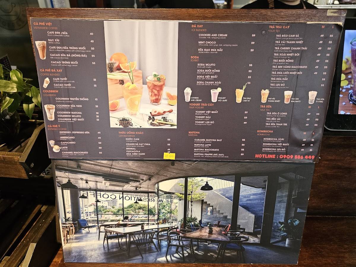 Menu at The Workstation Coffee cafe, Ho Chi Minh City