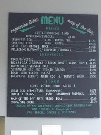 Menu at The Lounge Cafe Wembley, Wembley, 113 Chalkhill Rd