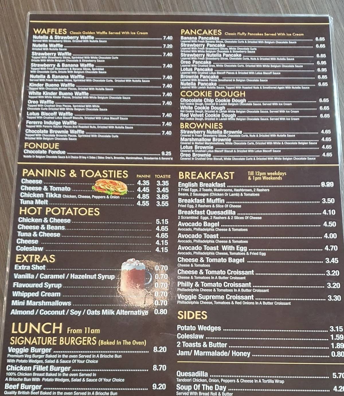 Menu at Caffee Impresso restaurant, Blackburn