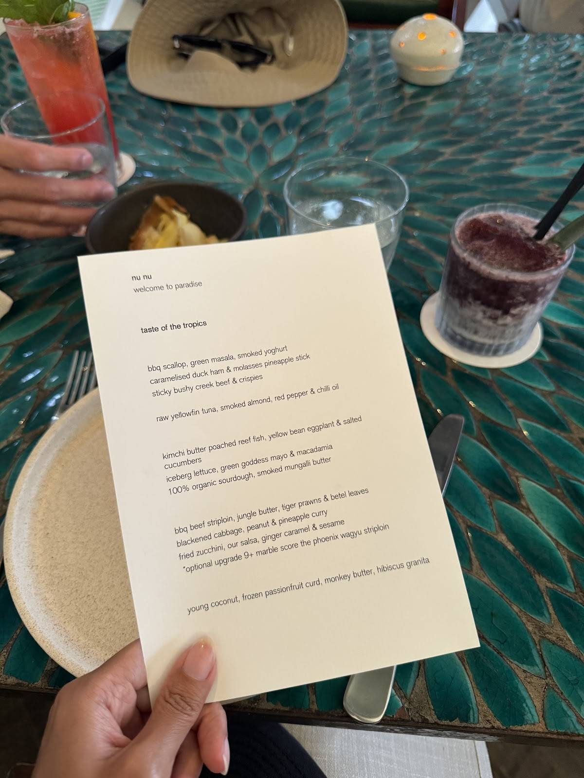 Menu at Nu Nu Restaurant, Palm Cove