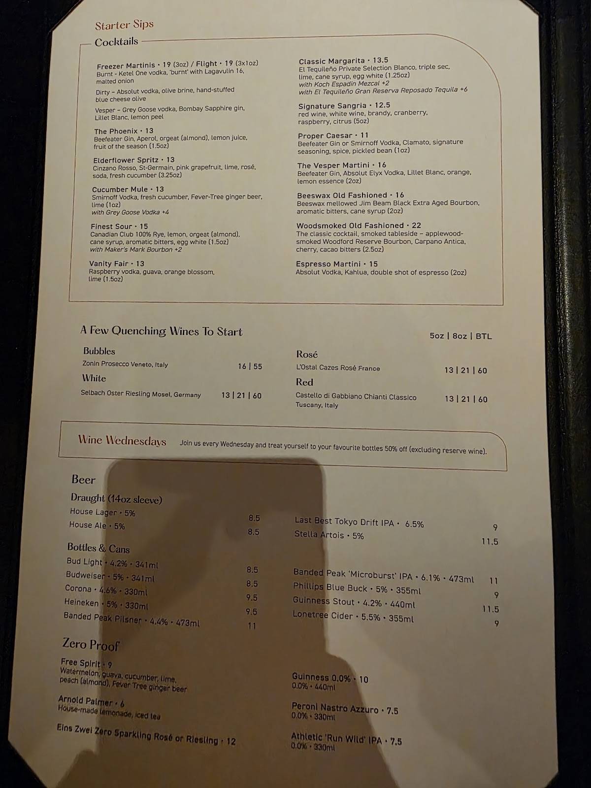 Menu at Saltlik pub & bar, Calgary