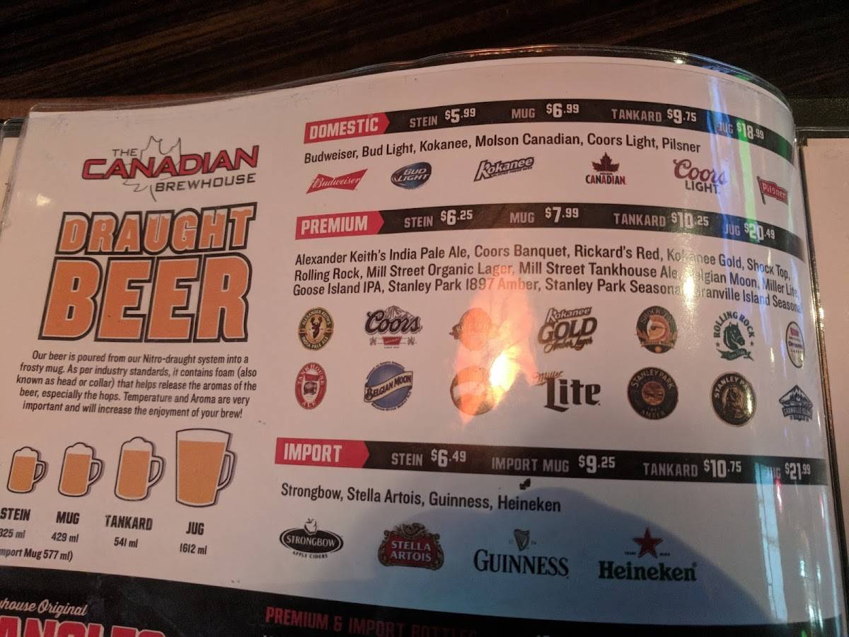 Menu at The Canadian Brewhouse (Calgary Harvest Hills) pub & bar ...