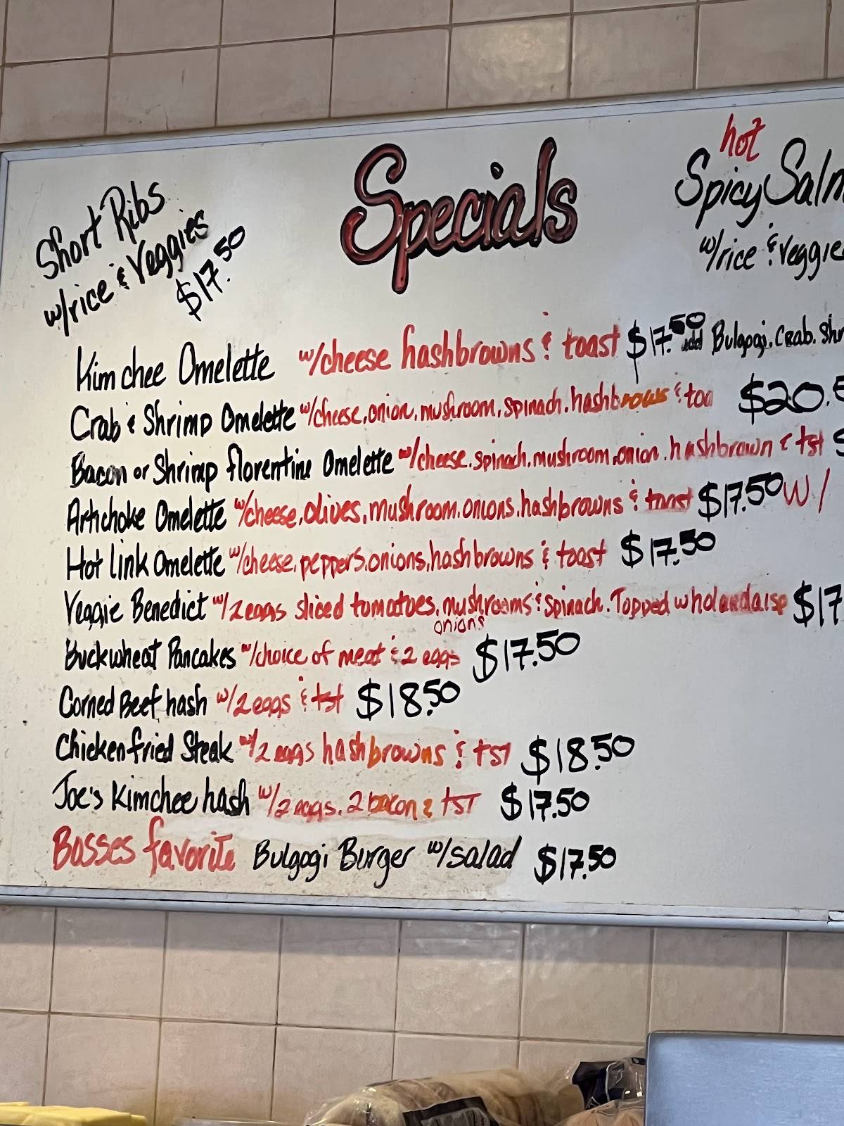 Menu at Cameo Cafe East, Portland, NE Sandy Blvd