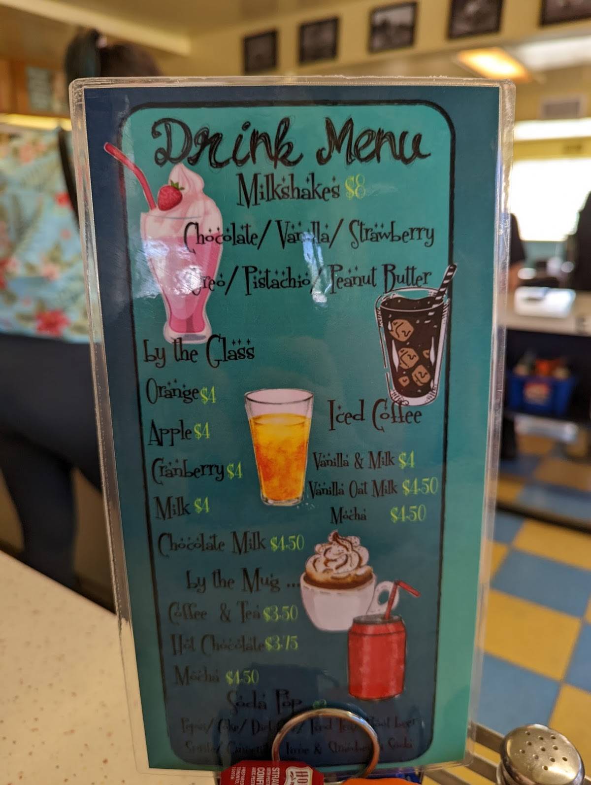 Menu at Ideal Cafe, Campbell River