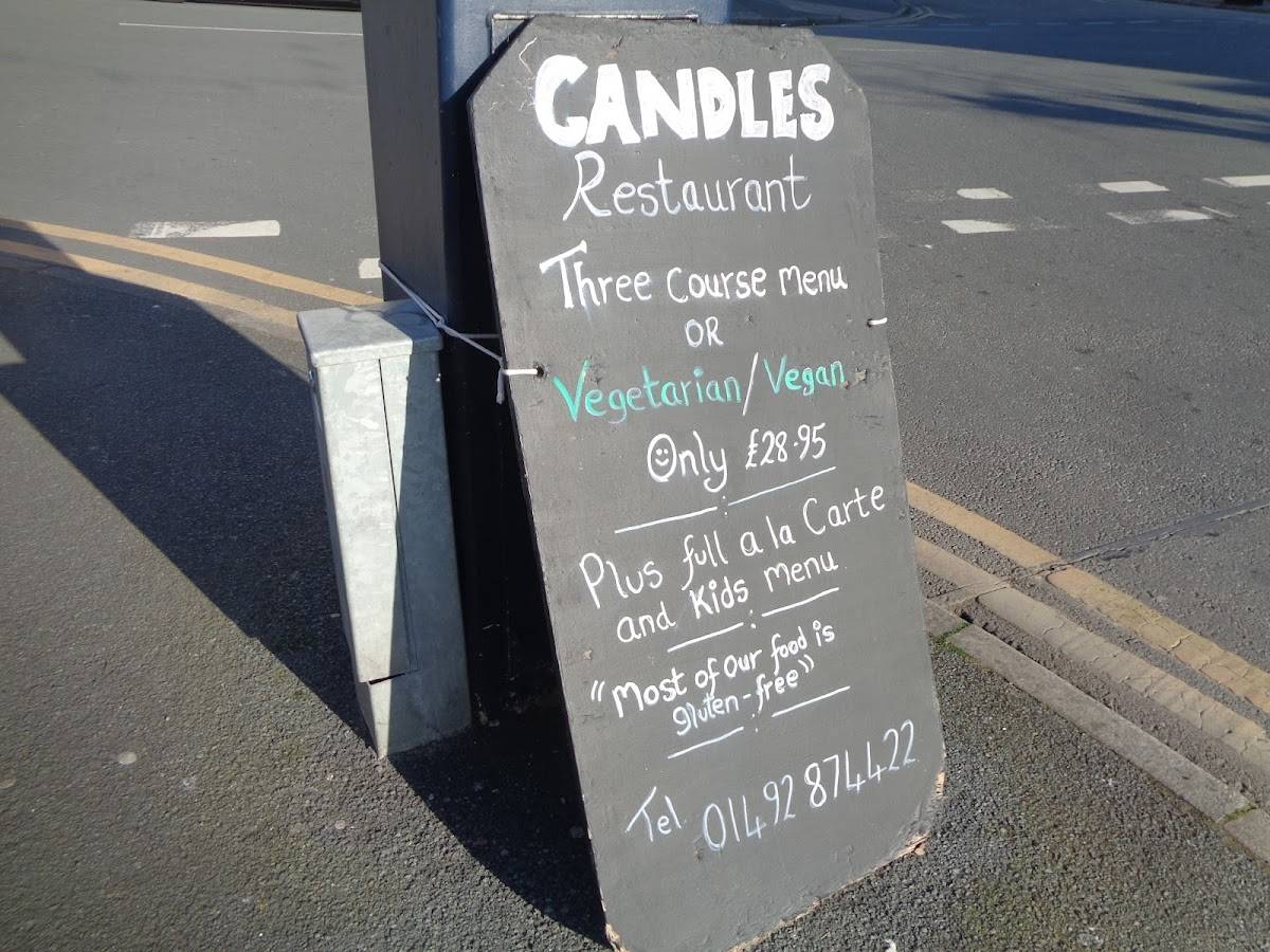 Menu at Candles restaurant, Llandudno