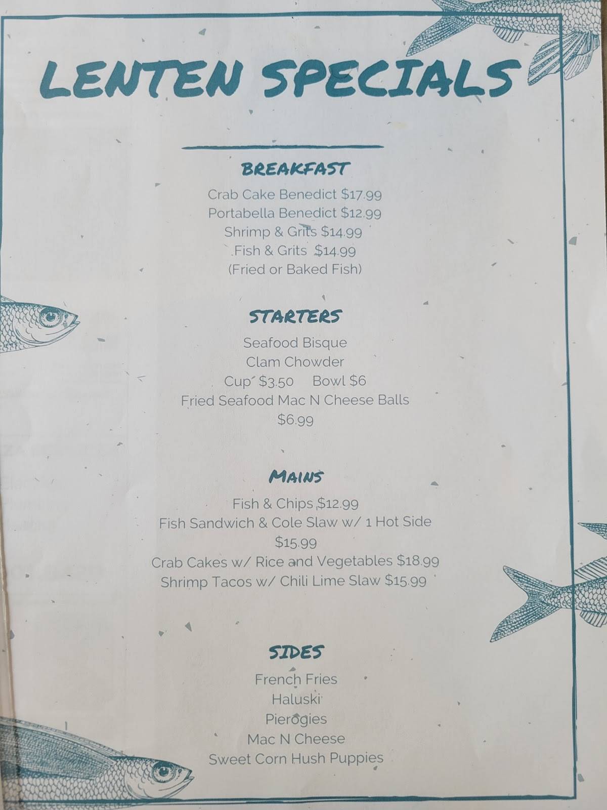 Menu at Candy's Catering cafe, Irwin