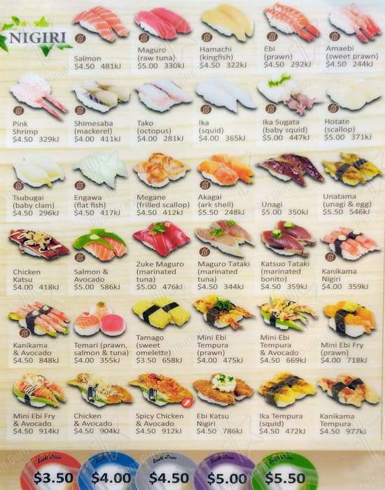 Menu at Sushi Train Capalaba Station restaurant, Capalaba