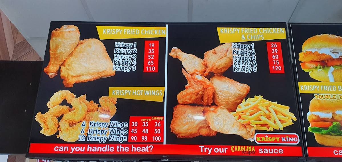 Menu at KRISPY KING LONG STREET (HALAL) restaurant, Cape Town