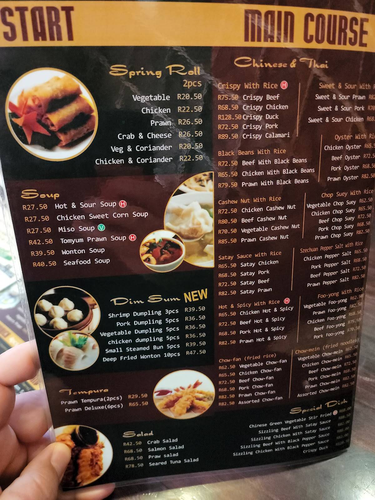 Menu at Trologos Sushi Bar, Cape Town