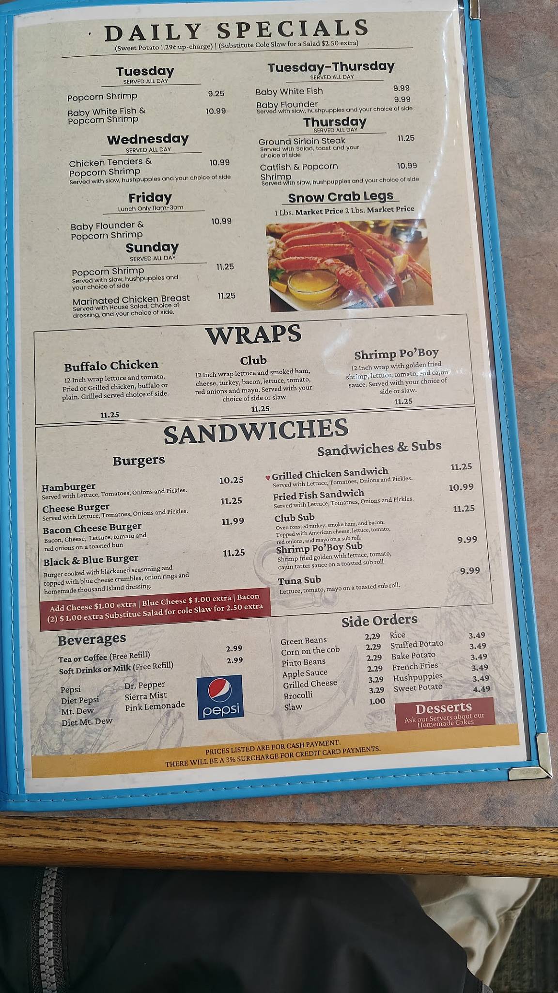 Menu at Captain Tom s Seafood restaurant Martinsville