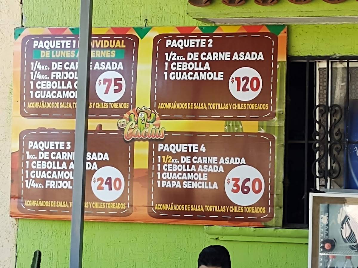 Menu at Carnes Asadas El Cactus, Mazatlán, Av. Lib. Núm. 2 Pte. 17200