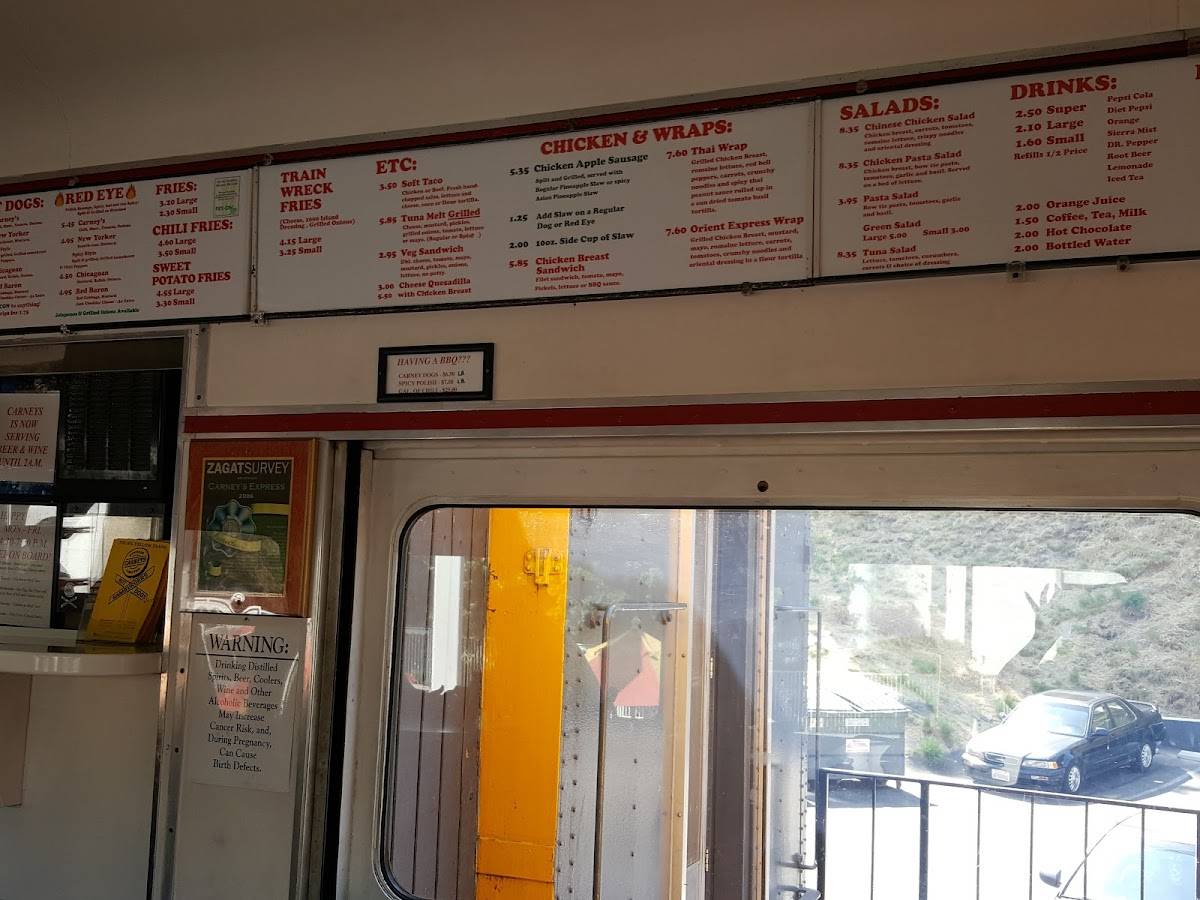 Menu at Carney's Restaurant, Los Angeles, Sunset Blvd