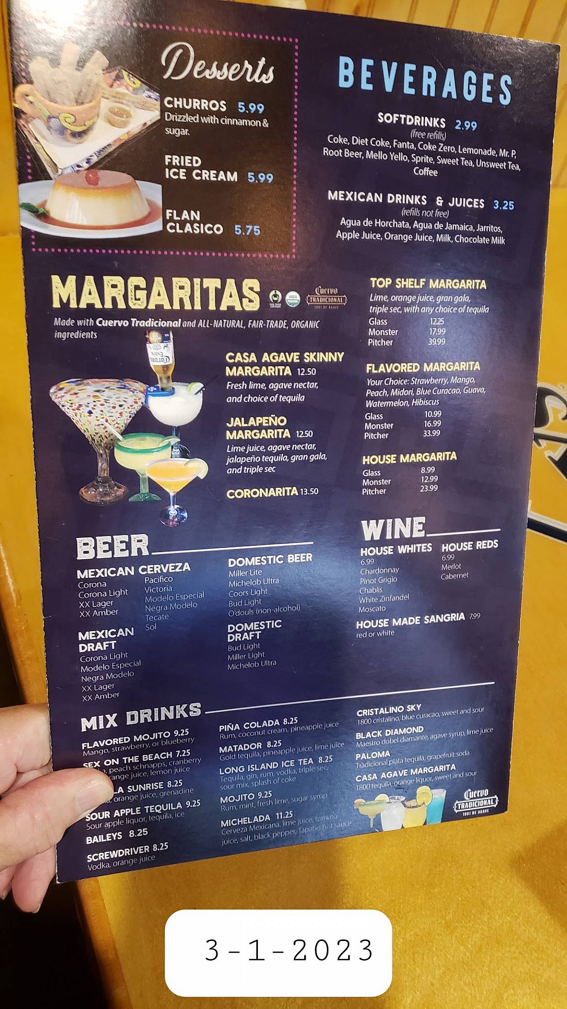 Menu at Casa Agave Mexican Grill restaurant, Wildwood