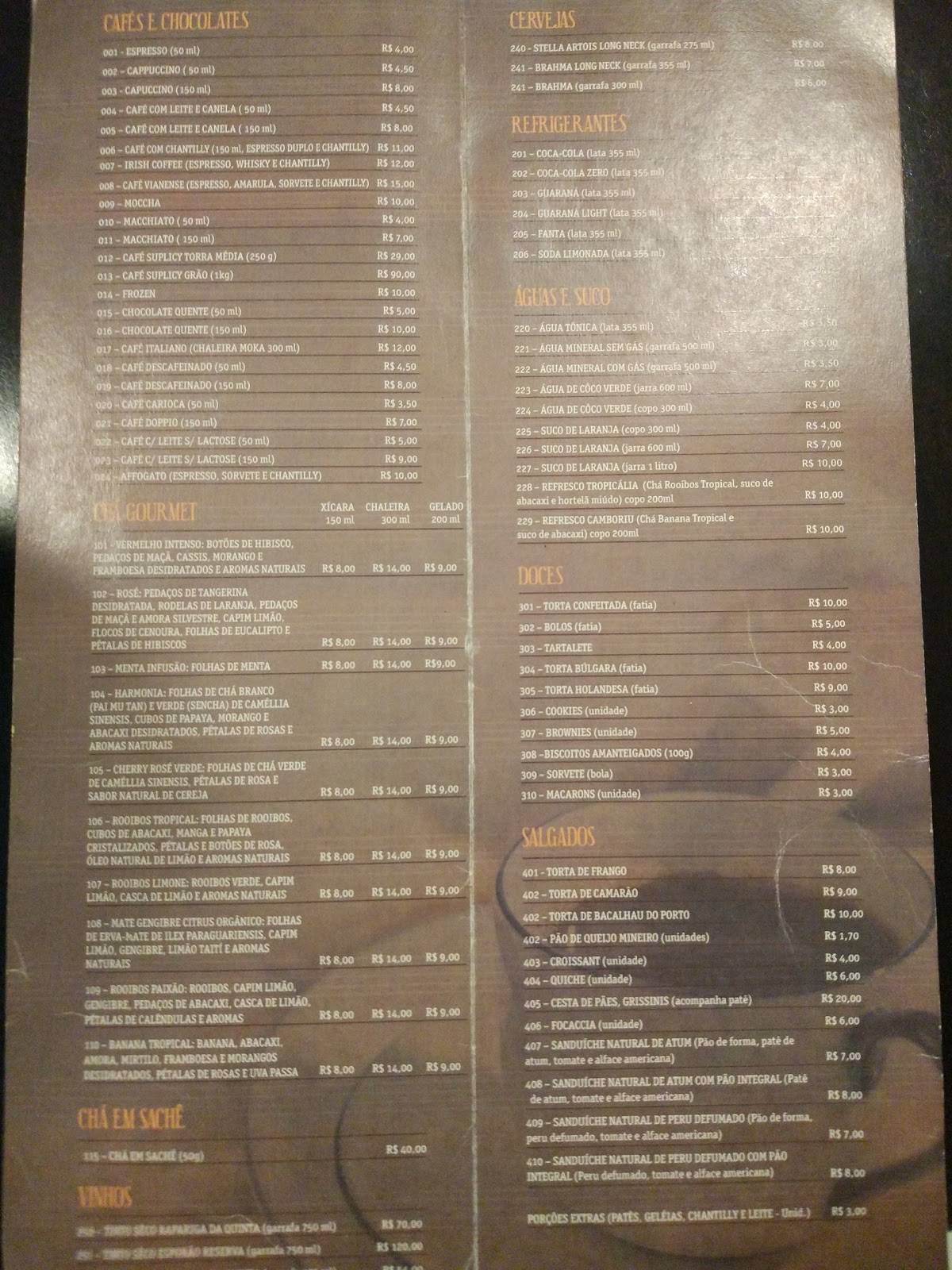 Menu em Casa Café, Aracaju, Praça Dr. Carvalho Neto