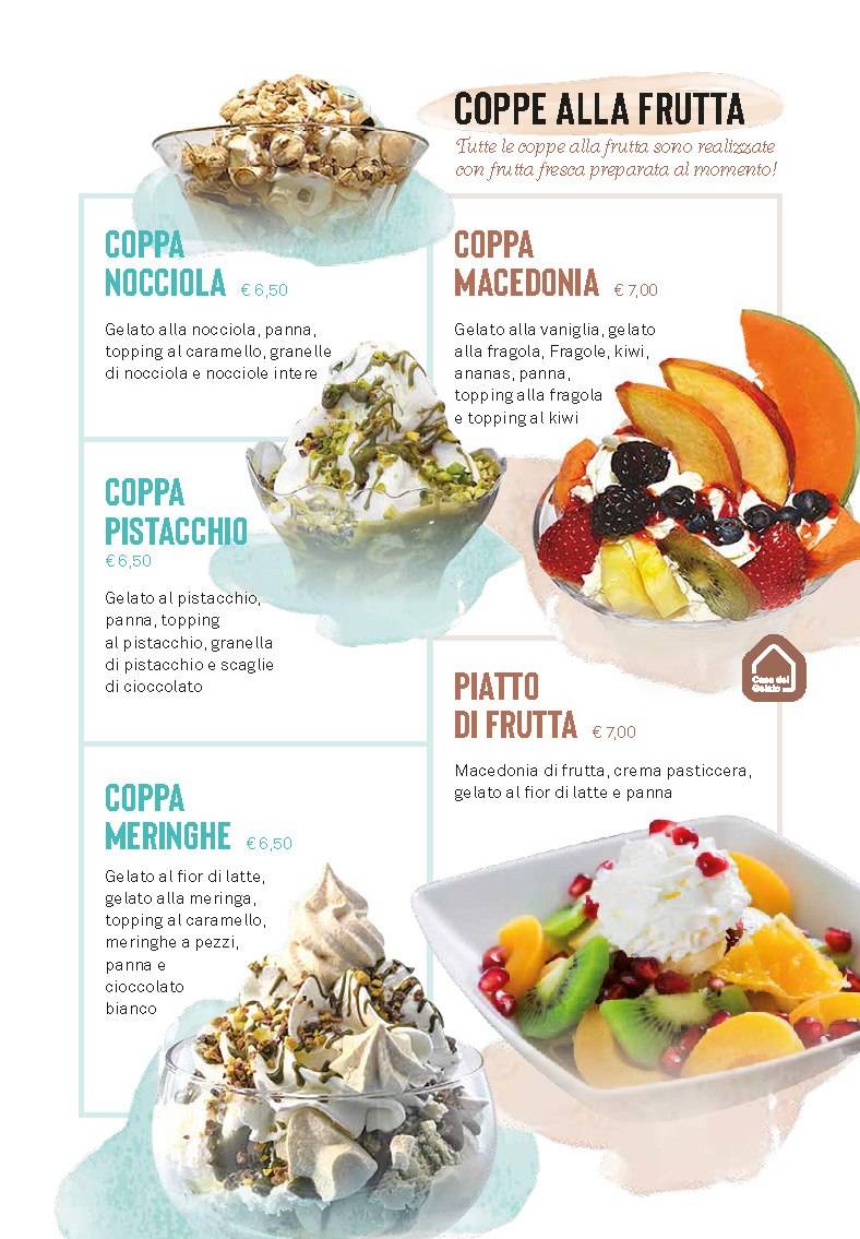 Carta de Casa Del Gelato - Gelateria Artigianale, Buttrio