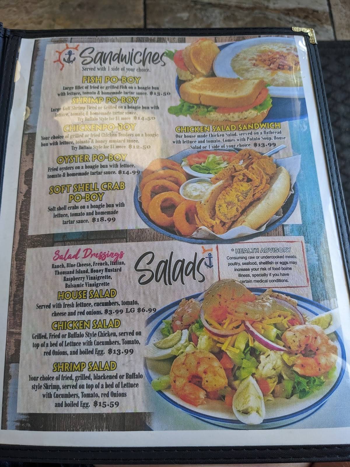 Menu at Castaway Seafood Restaurant, Bonifay