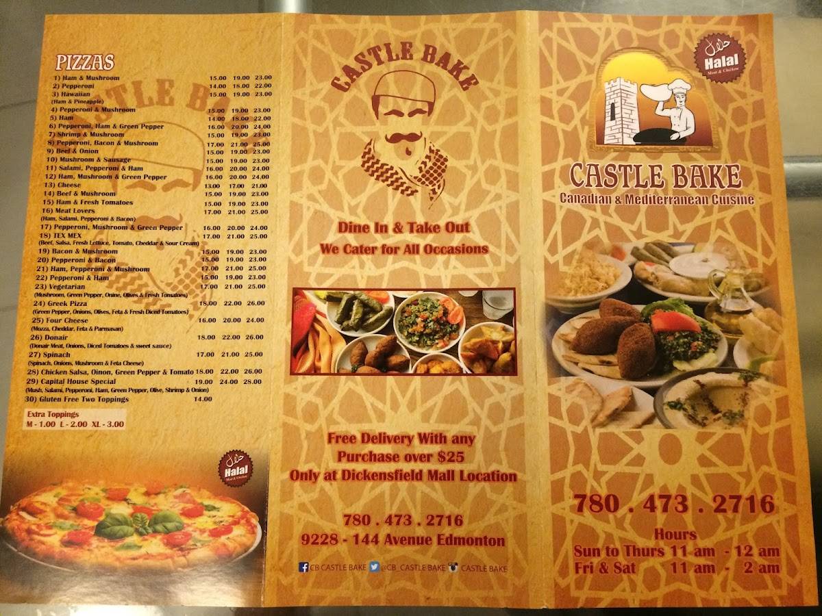 Menu at Castle Bake Restaurant, Edmonton, 144 Ave NW