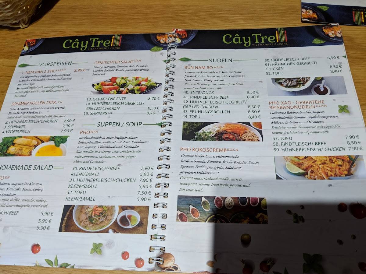 Carta de Cay Tre Restaurant, Bonn