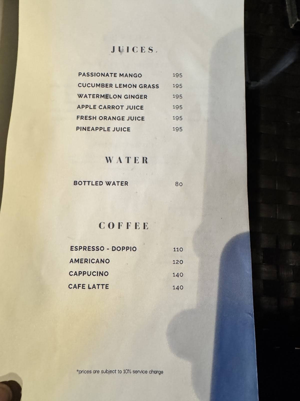 Menu at Verified Rooftop Bar & Lounge, Cebu City