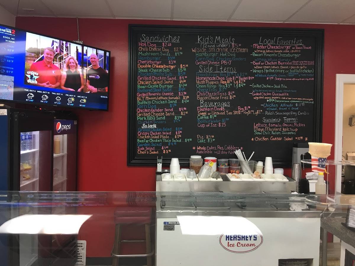 Menu at Center Grove Grill & Soda Shop restaurant, Greensboro