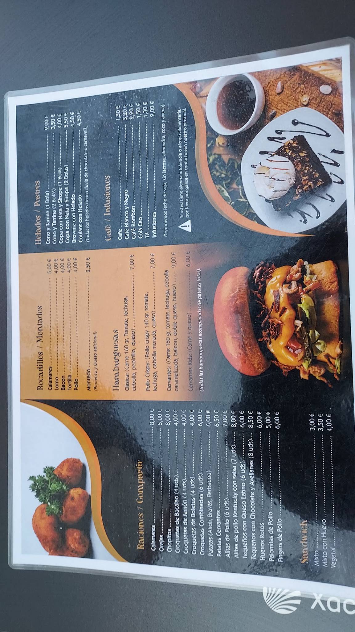 Carta de Cervantes café & bar, Aranjuez