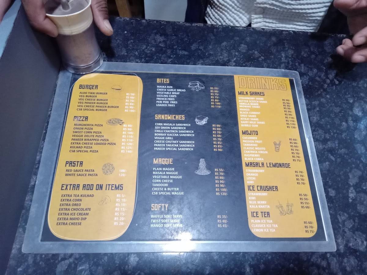 Menu at Chai Sutta Bar, Kota, Landmark City