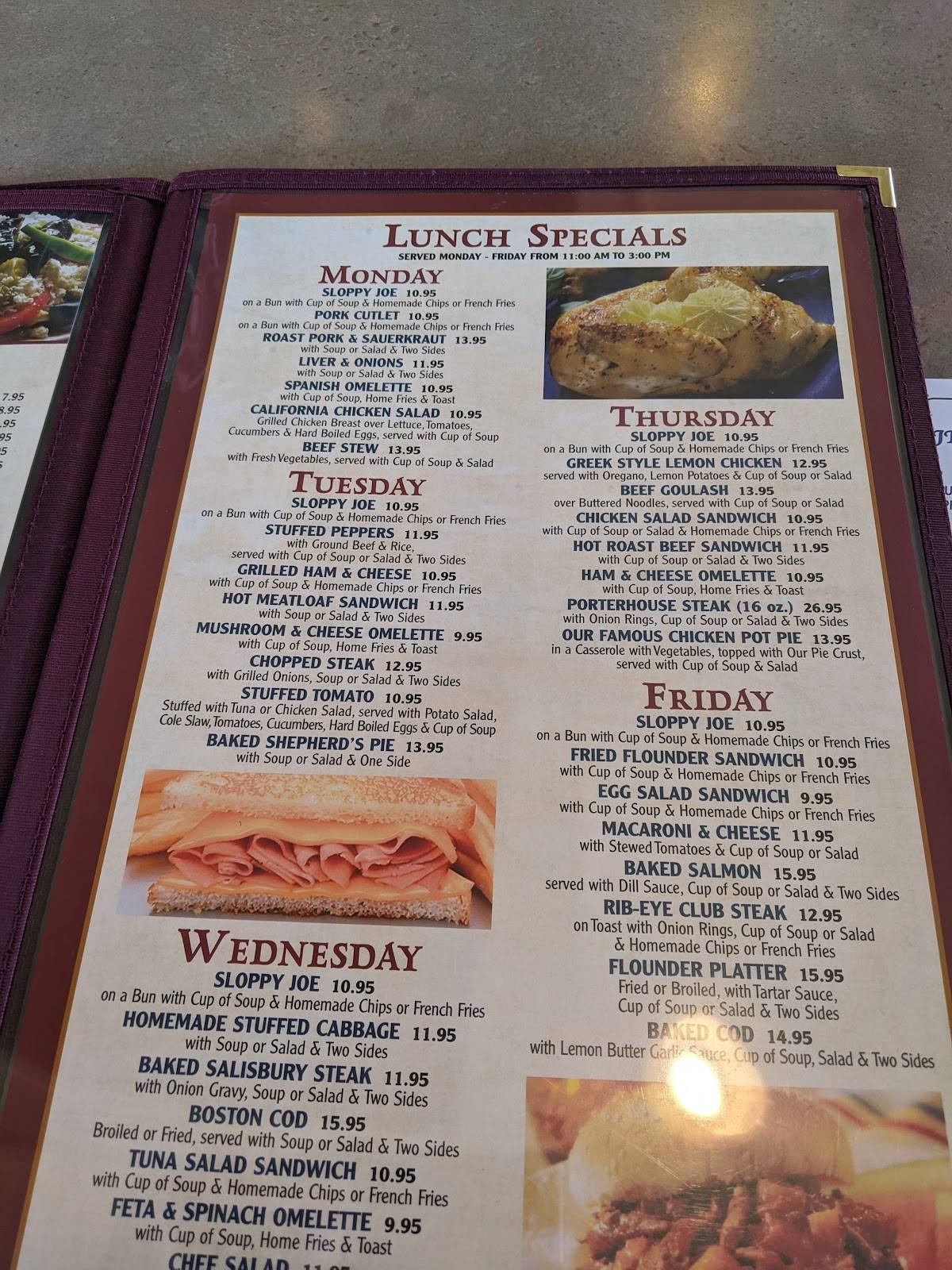 Menu at Mountain View Diner restaurant, Charles Town