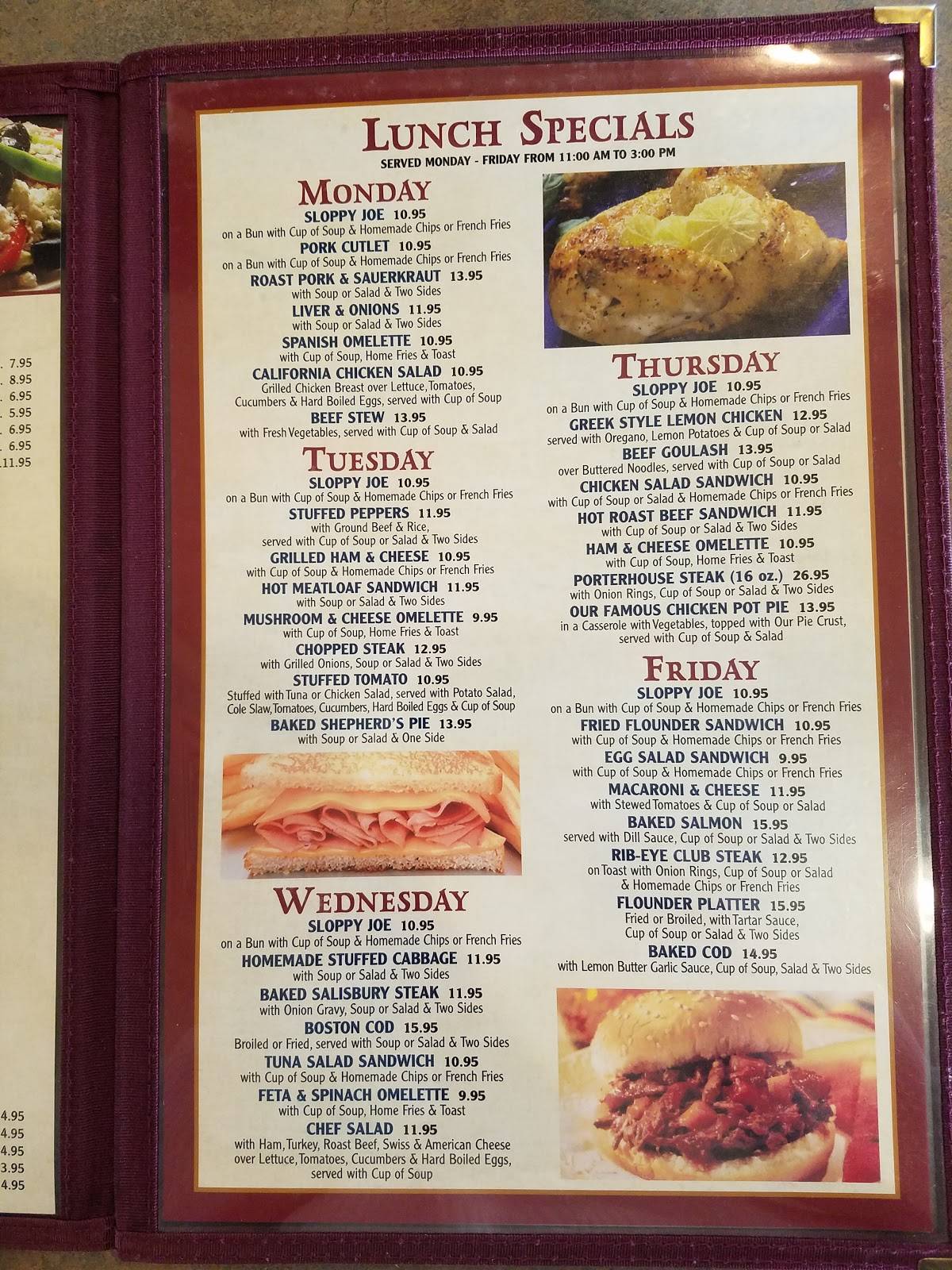 Menu at Mountain View Diner restaurant, Charles Town