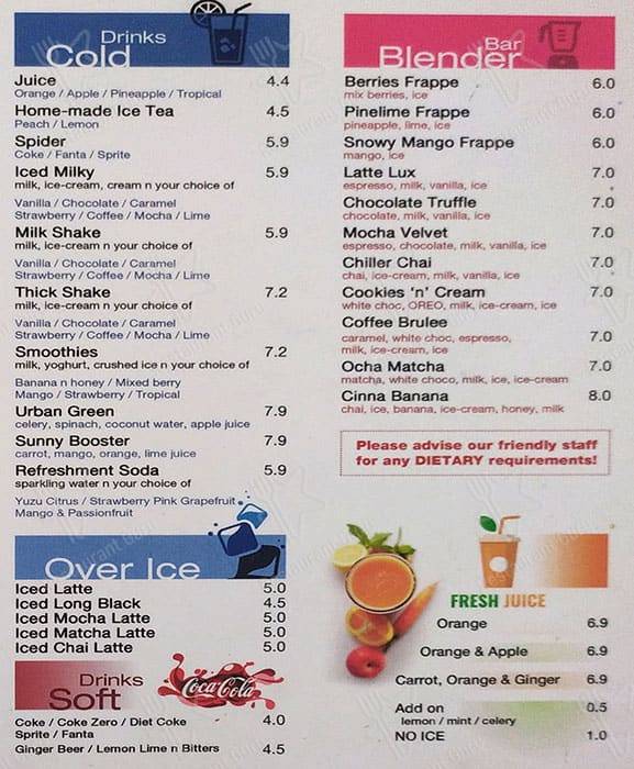 Menu at Chatterbox Cafe Sunnybank Hills, Sunnybank Hills
