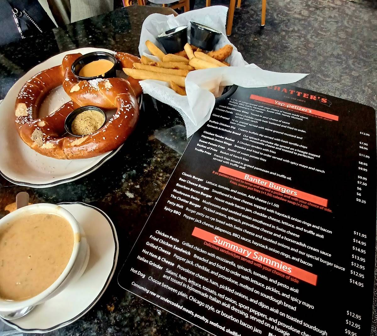 Menu at Chatters Bar and Grill, Kewaskum