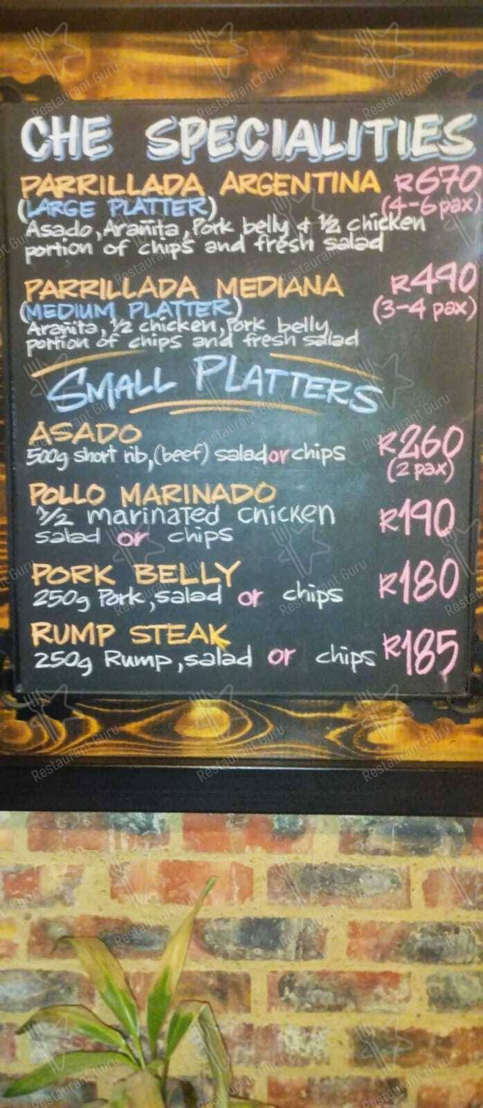 Menu at Che Cantina restaurant, Midrand