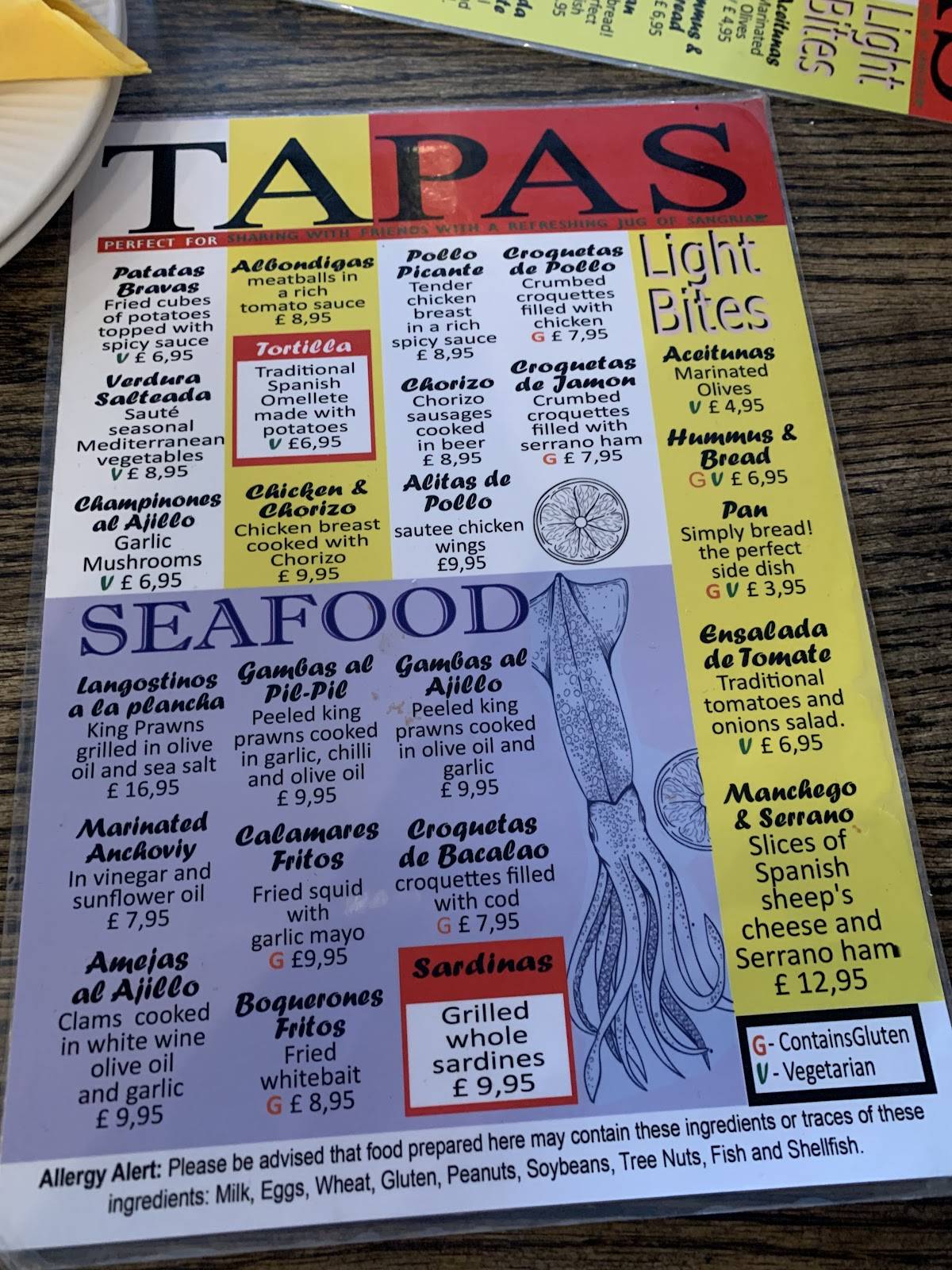Menu at Chef Carlos pub & bar, Bournemouth, 211-213 Seabourne Rd