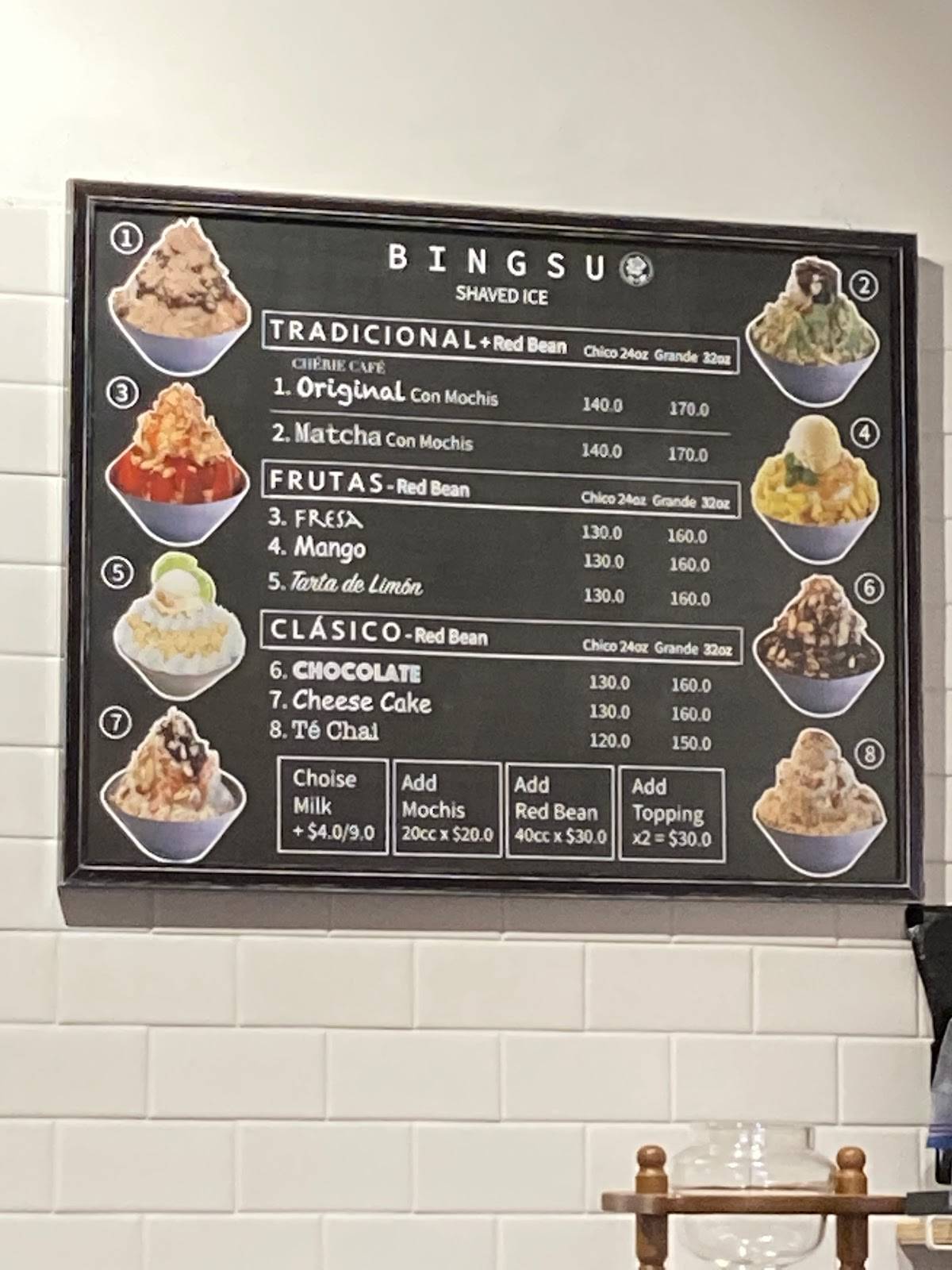 Carta de Chérie Café, Ciudad de México