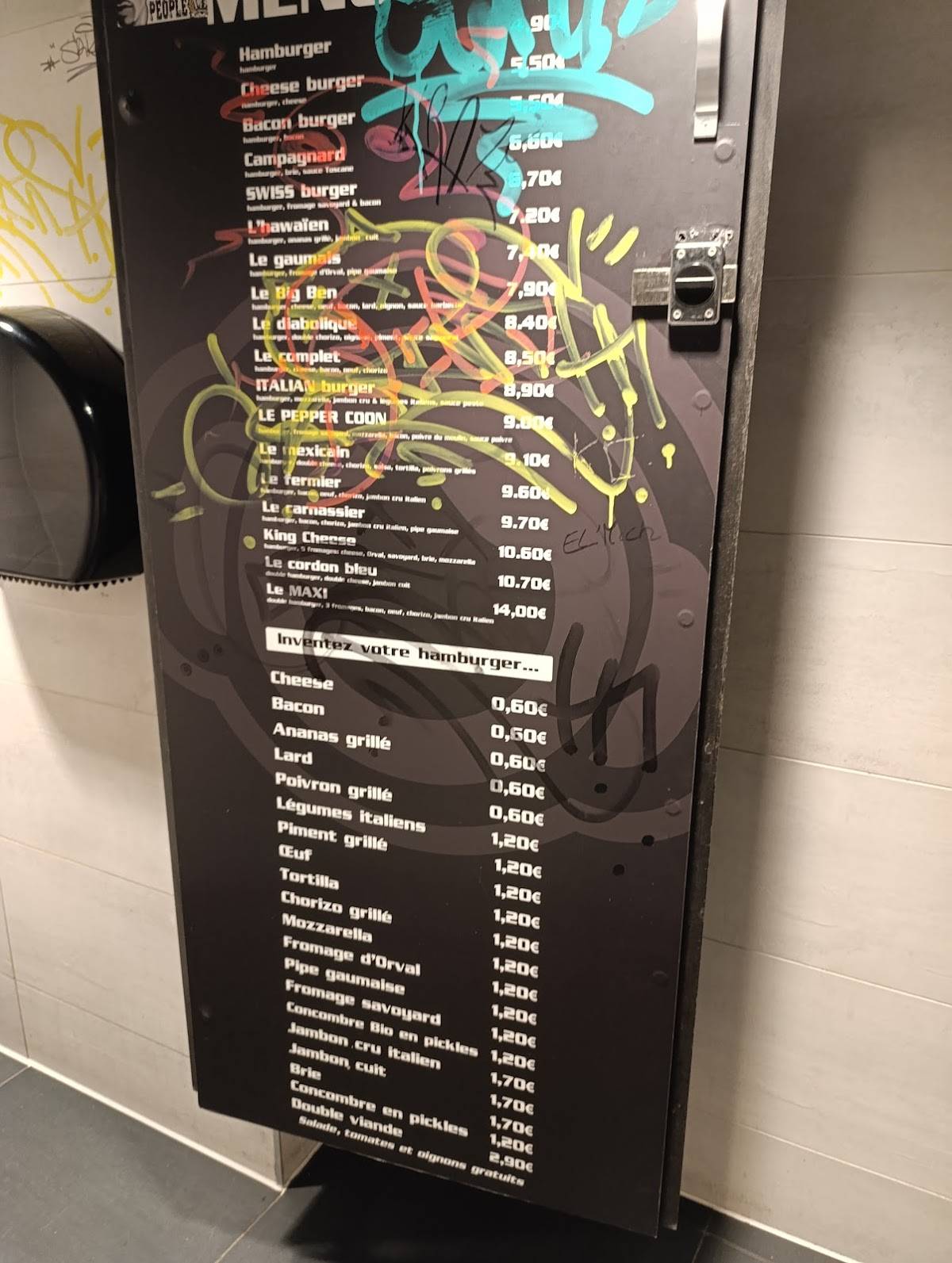 Menu au Chez Tîtî, Arlon