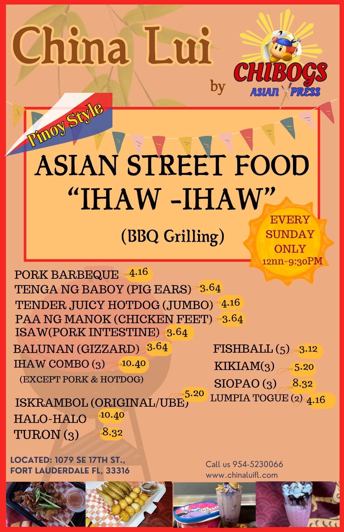 Menu at Chibogs Asian Express (formerly China Lui) restaurant, Fort ...