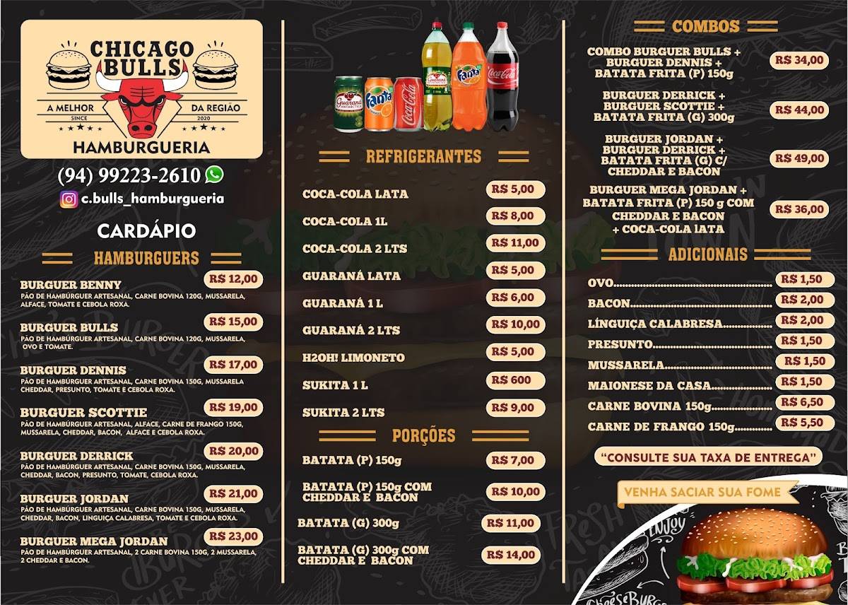 Menu em Chicago Bulls HAMBÚRGUERIA restaurante, Brasil