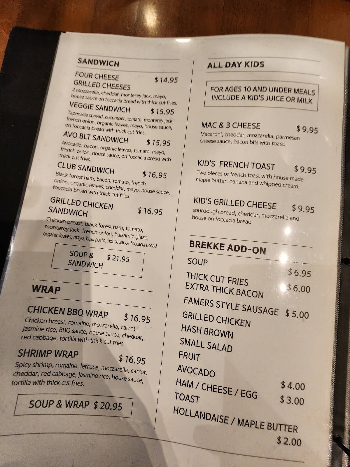 Menu at Little Beetle restaurant, Chilliwack