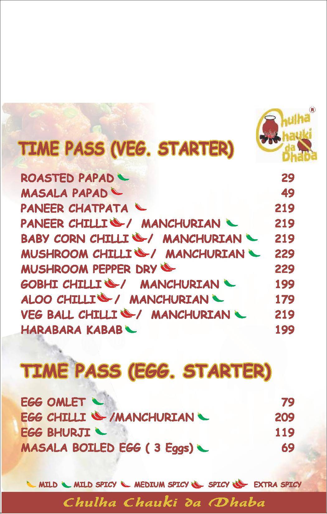 Menu at Chulha Chauki Da Dhaba Sarjapur Rd Restaurant, Bengaluru, 6th Floor