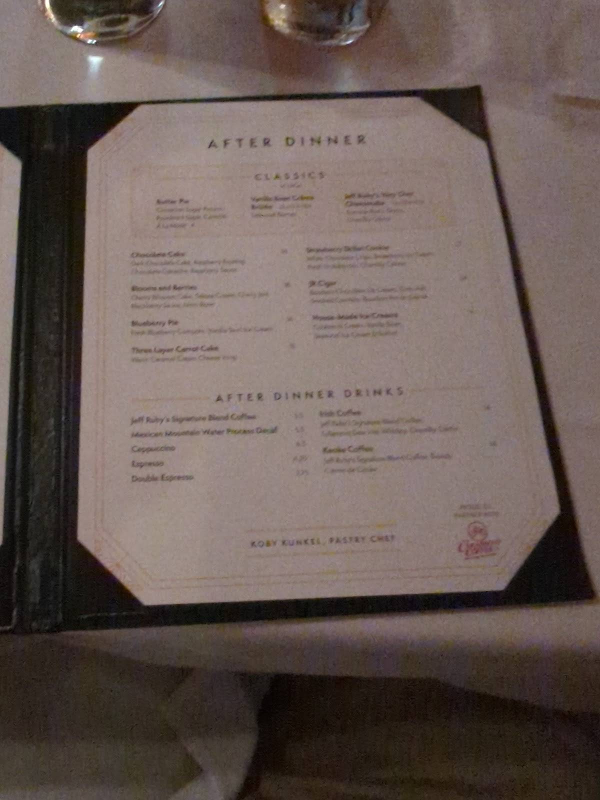 Menu at Carlo & Johnny By Jeff Ruby steakhouse, Montgomery