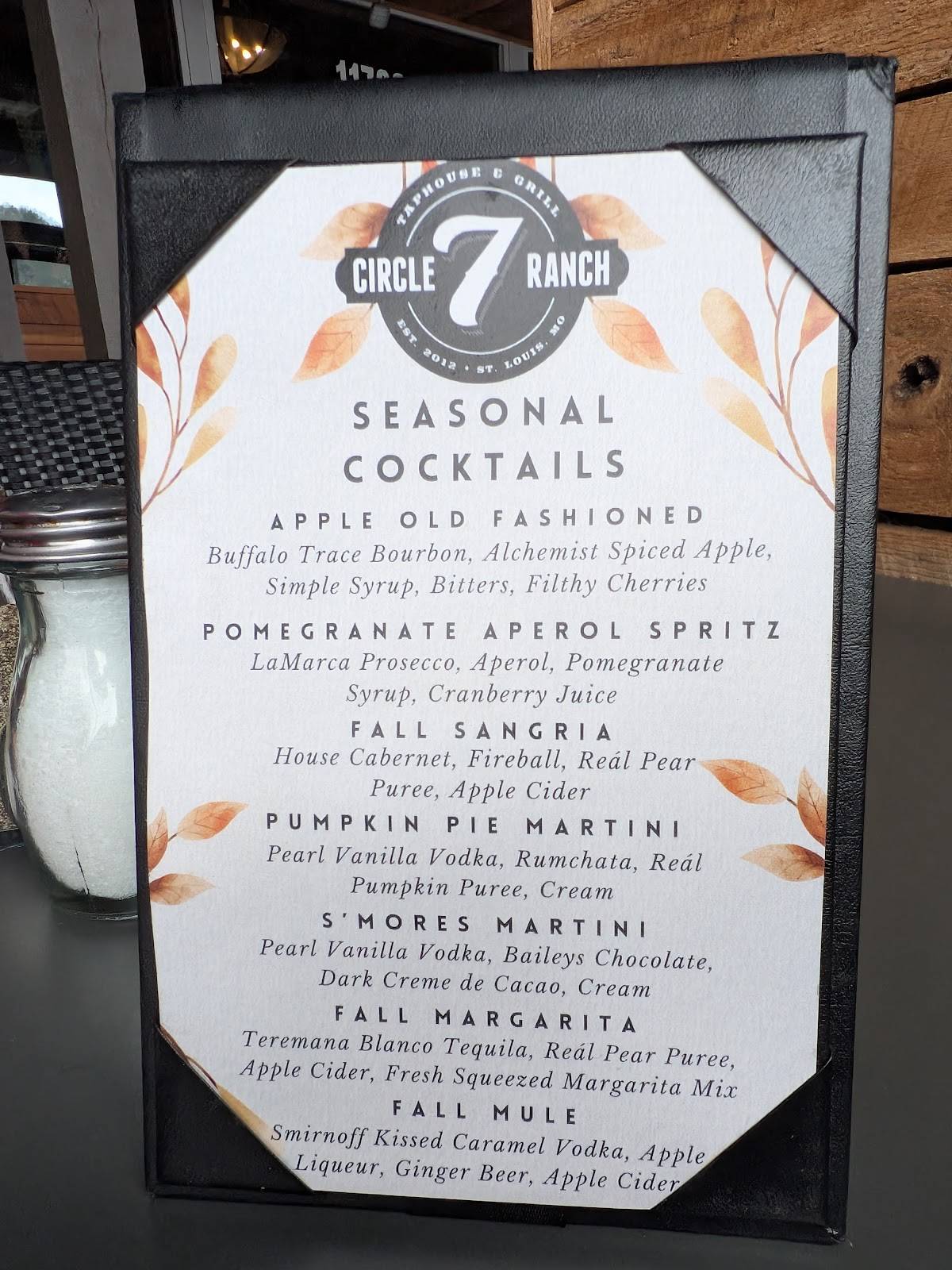 Menu at Circle 7 Ranch pub & bar, Des Peres