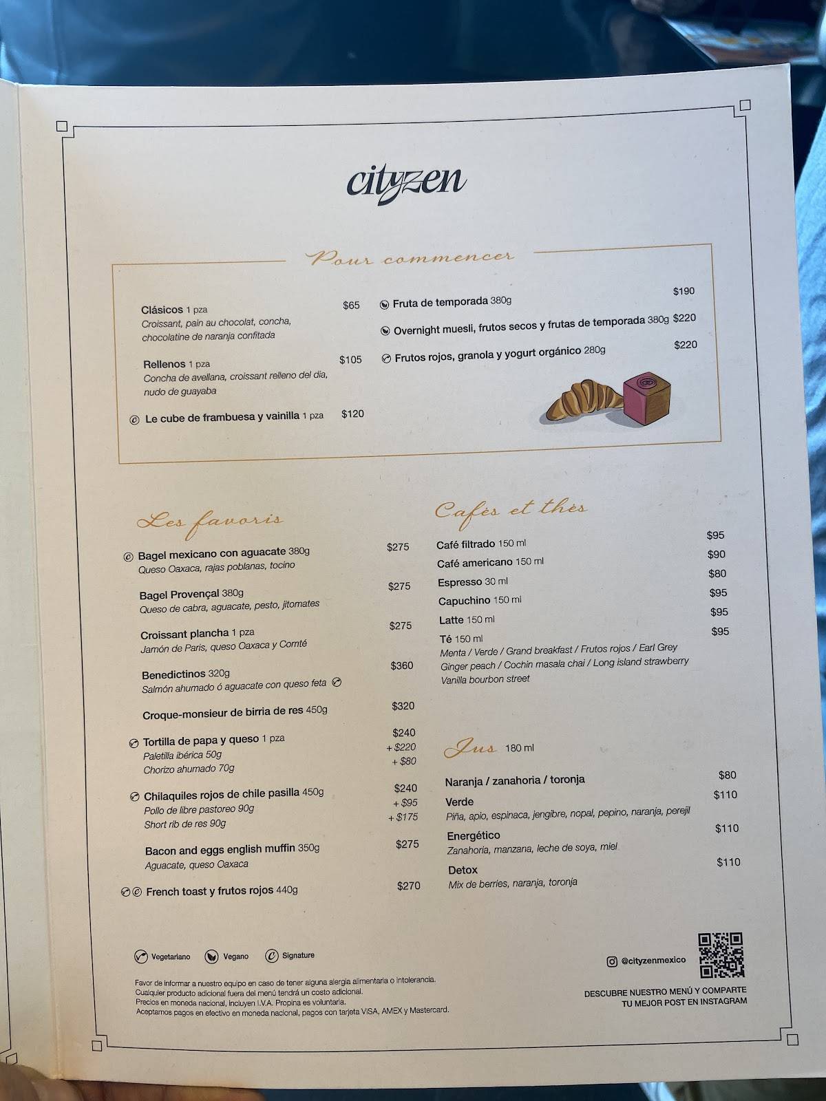 Carta del pub y bar Cityzen, Ciudad López Mateos