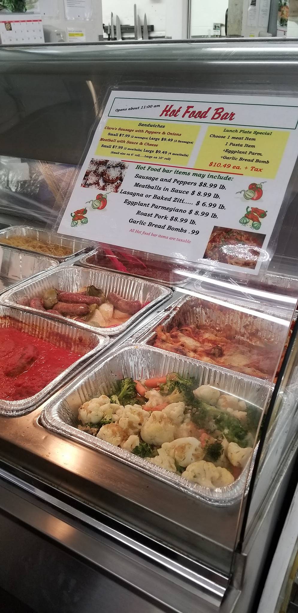 Menu at Claro's Italian Market restaurant, San Gabriel