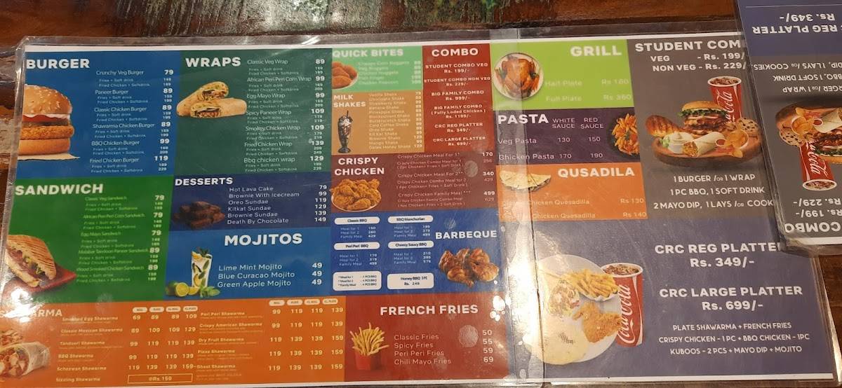 Menu at Classic Rider Cafe, Tindivanam