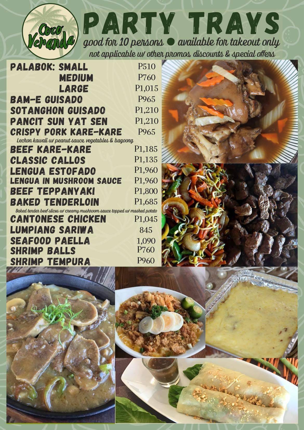 Menu at Capiz Seafood House restaurant, Roxas City