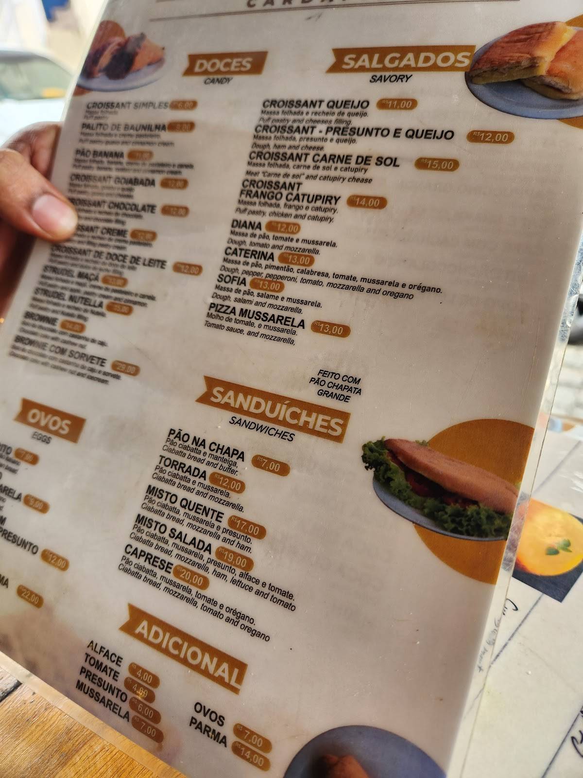 Menu at Coffee Central Bakery, Pipa Beach, R. do Cruzeiro