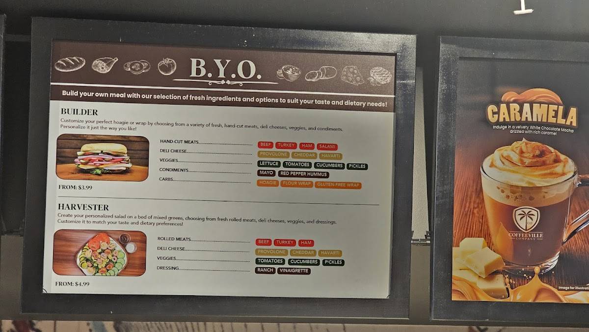 Menu at Coffeeville Company restaurant, Brookfield