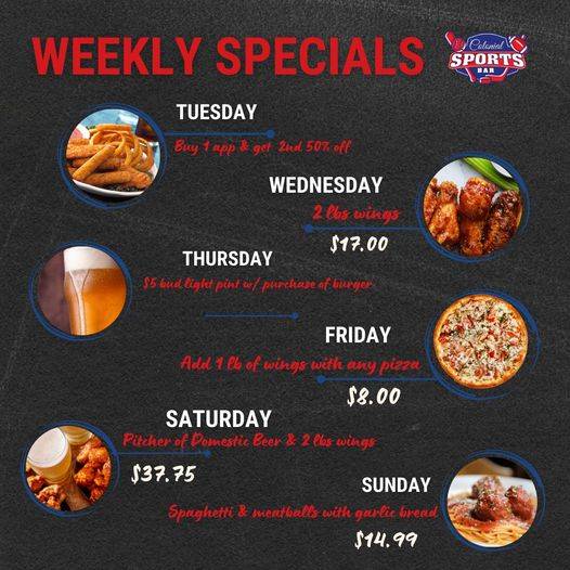 Menu at Colonial Sports Bar, Sudbury
