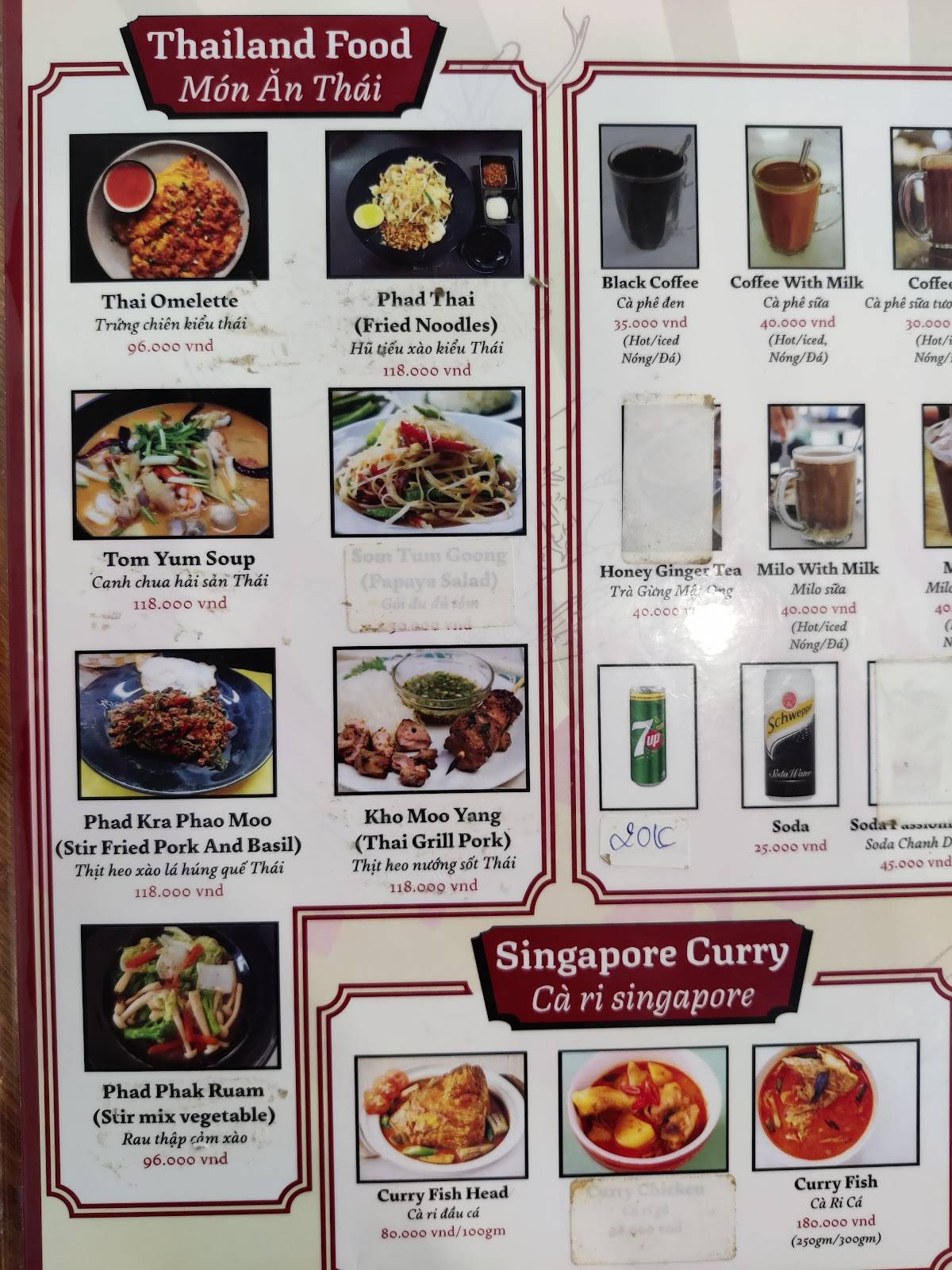 Carta del restaurante Cơm Gà Hải Nam Singapore Eat Lah, Ciudad Ho Chi ...
